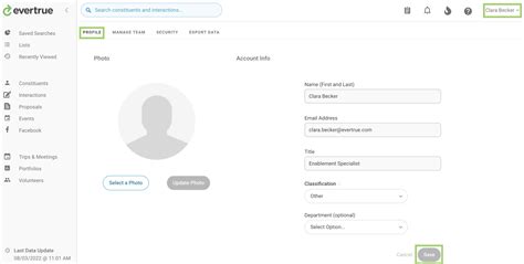 customizing your user profile account evertrue help center
