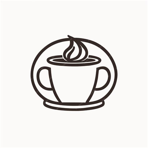 벡터 커피숍 라인 아트 개요 로고 바리스타 로고 프리미엄 벡터