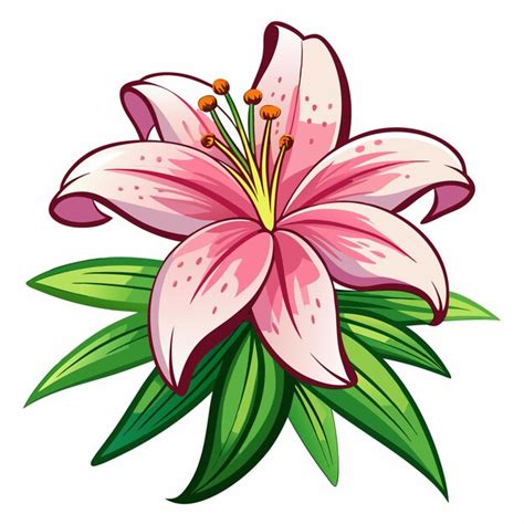 Lily Flower Clipart Cartoon Style Vector Illustration Premium Ai Generated Vector