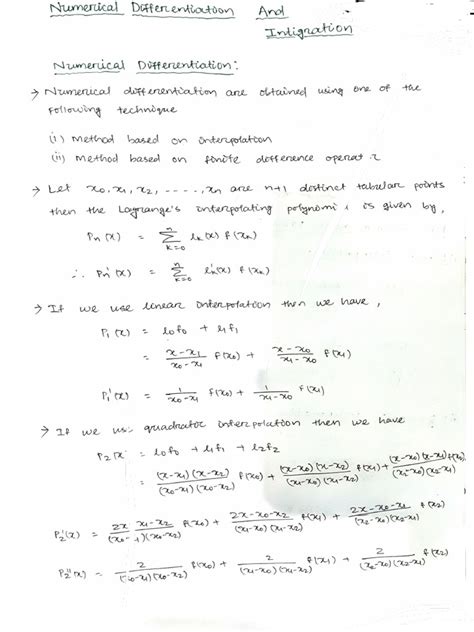 Numerical Differentiation And Integration Pdf