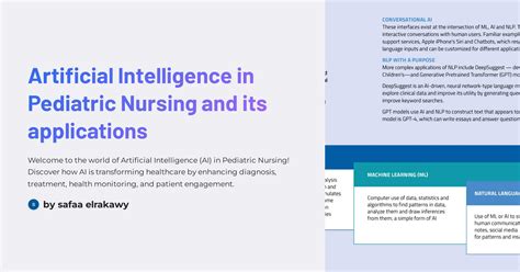 Artificial Intelligence In Pediatric Nursing And Its Applications