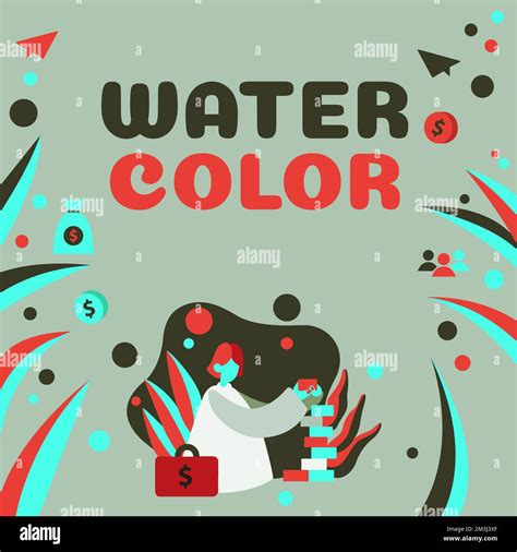 Text Showing Inspiration Water Color Word Written On Water Soluble Binder Such As Gum Arabic