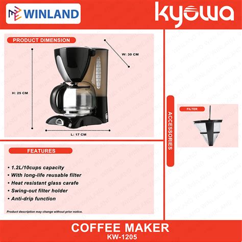 Kyowa By Winland 10 Cups Portable Coffee Maker Coffee Machine With Anti