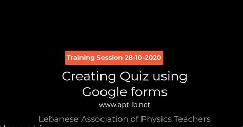 Creating Quiz Using Google Forms