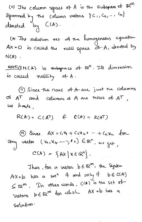 SOLUTION Row And Column Space Studypool