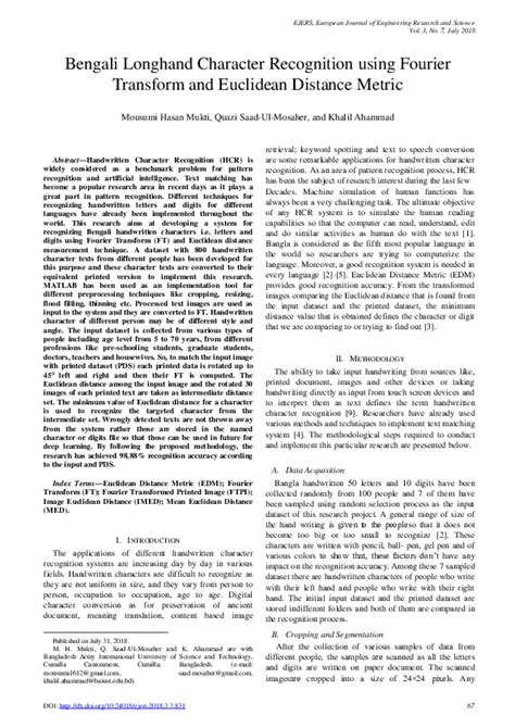 pdf bengali longhand character recognition using fourier transform