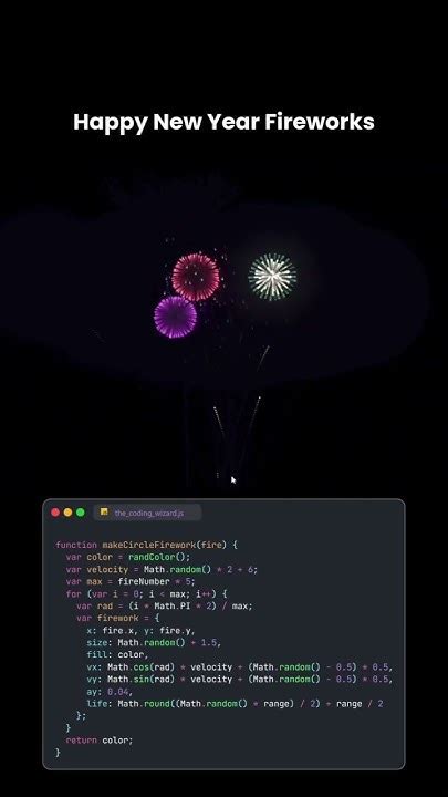 Happy New Year Fireworks Using Javascript Coding Webcoding Webdev