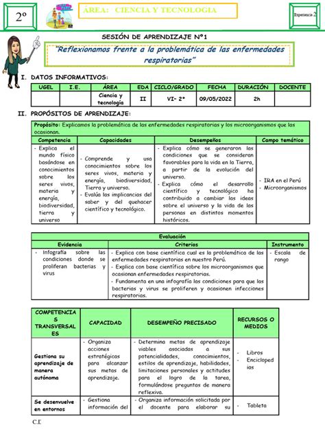 2° sesión de aprendizaje sesión 1 sem 1 exp 2 cyt pdf aprendizaje