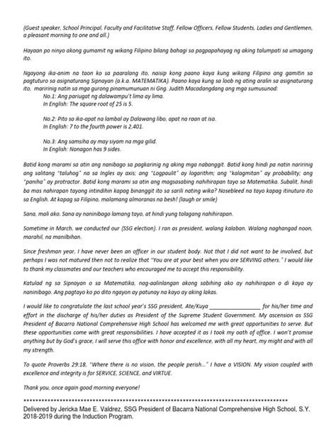 Commitment Speech Ssg President Bnchs Pdf