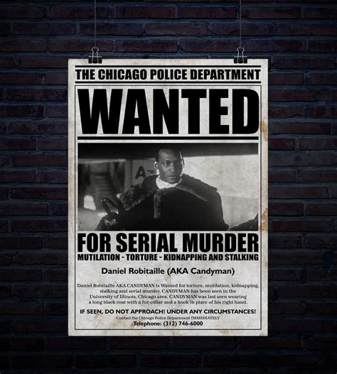 Daniel Robitaille Candyman Wanted 20 Inch X 30 Inch 300dpi Poster Digital Download Etsy