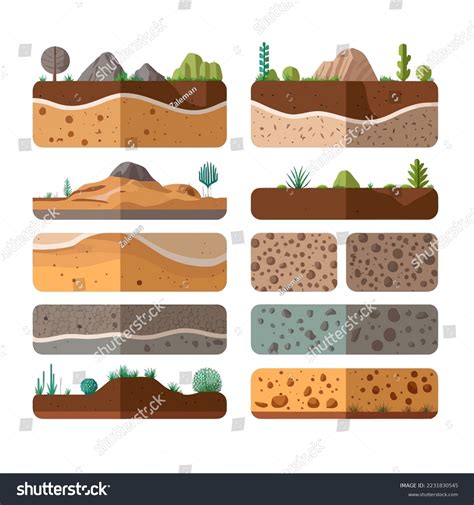 Seamless Ground Cross Sections Underground Textures Stock Vector Royalty Free 2231830545