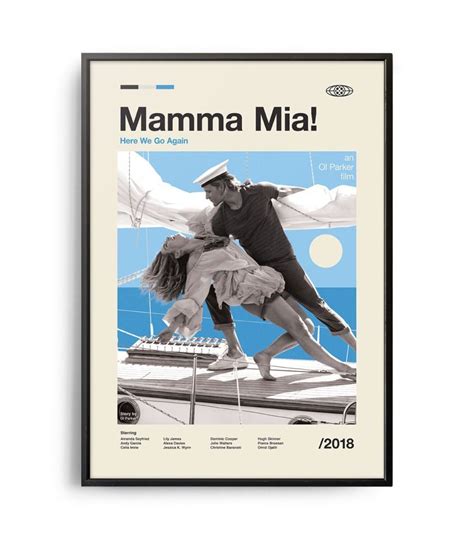 Mid Century Modern Mamma Mia Movie Poster Weekend Poster