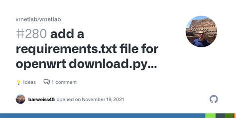 add a requirements txt file for openwrt download py script · vrnetlab