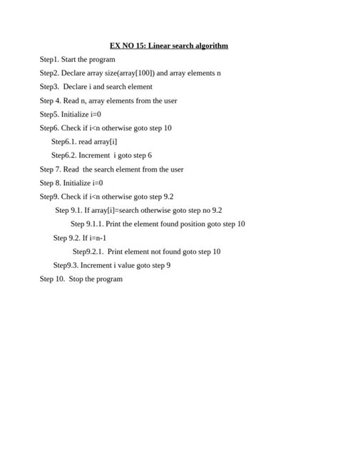 Linear Search Algorithm Pdf