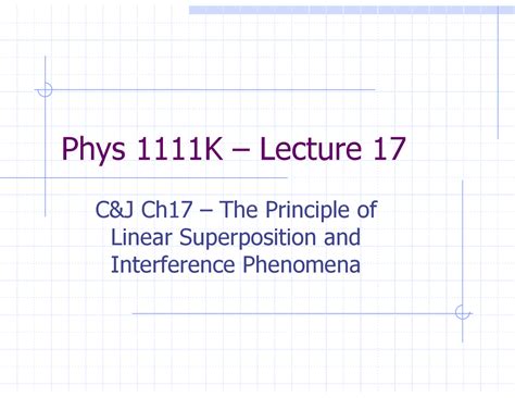 the principle of linear superposition and interference phenomena phys