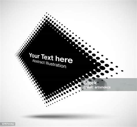 하프 톤 마름모 관점 프레임 추상 도트 로고 엠블럼 디자인 요소 기술 의료 치료 화장품 하프 톤 원을 사용 하 여 사각형 테두리