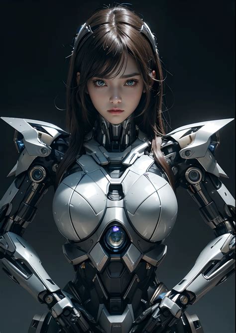 一名身穿未来主义套装、头戴未来主义头盔、身体充满科幻未来感的女性 Seaart Ai