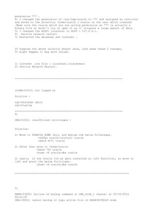 Oracle ORA Errors TXT Operating Systems Computer Software And Applications