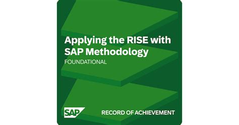 Applying The Rise With Sap Methodology Record Of Achievement Credly