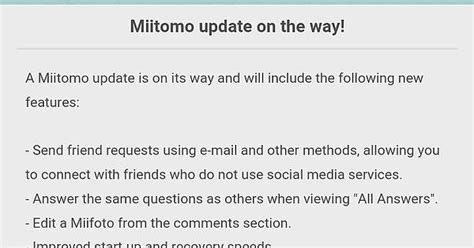 Miitomo Update On The Way Will Allow Friend Requests Via Email