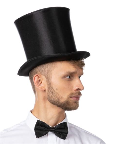 Black Bell Hat Top Hat Victorian Fancy Dress Costume Gentleman 1920s