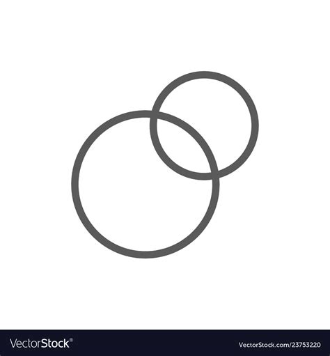 Pie Chart Intersecting Circles Venn Diagram Line Vector Image