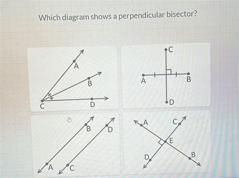 Which Diagram Shows A Perpendicular Bisector [geometry]