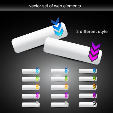 Vector Set Of Different Style Web Buttons 220689 Vector Art At Vecteezy
