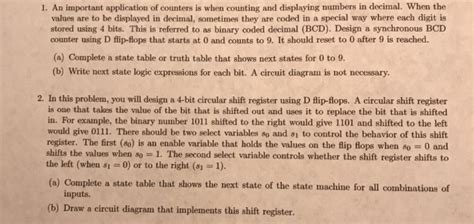Solved 1 An Important Application Of Counters Is When
