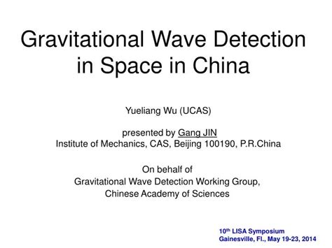 PPT Gravitational Wave Detection In Space In China PowerPoint Presentation ID