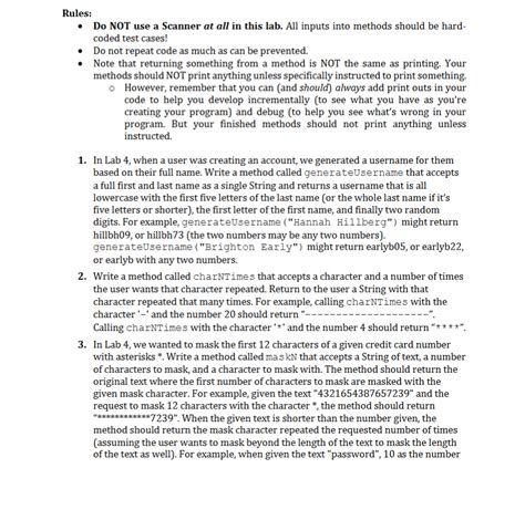 Solved Rules Do NOT Use A Scanner At All In This Lab All Chegg Com