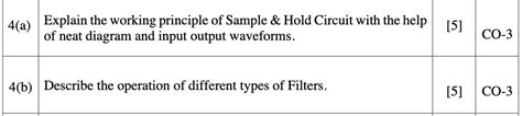solved 4 a explain the working principle of sample hold circuit with