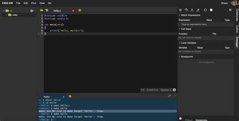 c error messages when using cs50 ide for first time for problem set 2