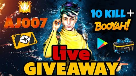 Aj 007 Is Live Free Fire Live Custom Giveaway 10 Kill Booyah Win