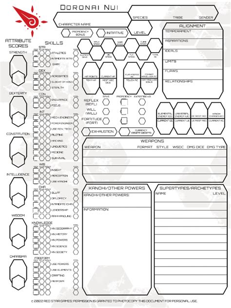 Doronai Nui 0911 Character Sheet Pdf