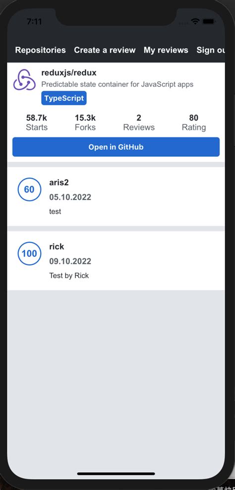 Github Rickycyangrate Repository App React Native Practice
