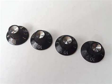 1963 67 Fender Blackface Amp Amplifier Knobs Set Of 4 Deluxe Reverb