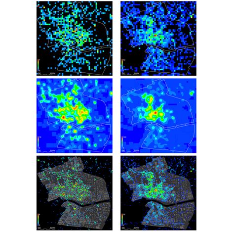 Different Models To Visualise Geolocated City Data From Social Networks