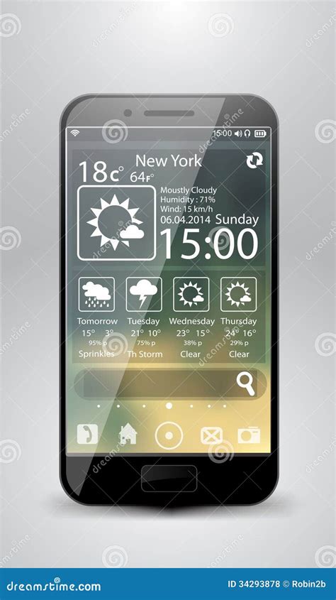 Weather Widgets Ui And Ux Blurred Kit Vector Illustration 66392770