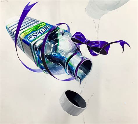 기초디자인 삼다수 리본 개체묘사 유리 조각 예술 디자인 그림 디자인