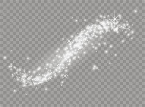 흰색 불꽃과 별은 빛으로 빛납니다 Vectordust 흰색 투명 배경의 반짝임 크리스마스 추상 패턴 반짝이는 마법의 먼지 입자 프리미엄 벡터