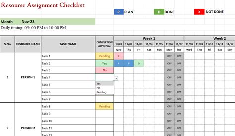 Recourses Assignment Tasks Checklist Daily Tracking Eloquens