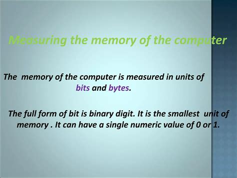Memory Of A Computer Ppt