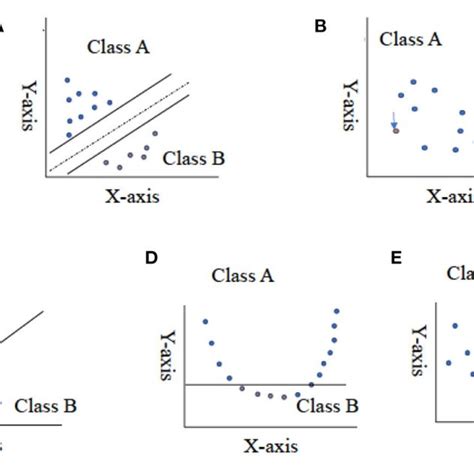 representation of two class data in dimensional space for linear
