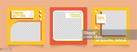 소셜 미디어 템플릿 배너 패션 판매 프로모션 복고풍 다채로운 색상 완전히 편집 가능한 사각형 포스트 프레임 퍼즐 유기농 판매 포스터 Fashion Show에 대한 스톡 벡터