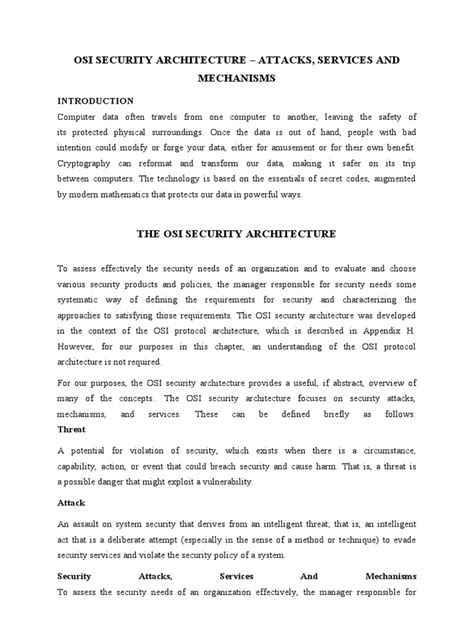 Osi Security Architecture Download Free Pdf Encryption Computer