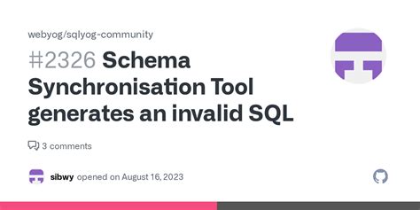 Schema Synchronisation Tool Generates An Invalid Sql · Issue 2326