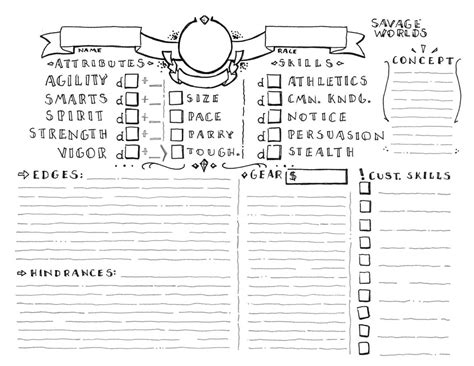 I Drew A Swade Character Sheet Want It Rsavageworlds
