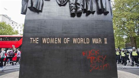 Women Of World War Ii Monument Vandalised Amid Anti Austerity Protests