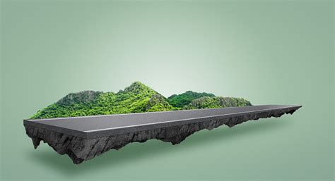 여름에는 시골길과 푸른 나무 고립된 녹색 땅의 3d 그림 특이한 그림 잔디 도로가 있는 산 전망 거리에 대한 스톡 사진 및 기타 이미지 Istock